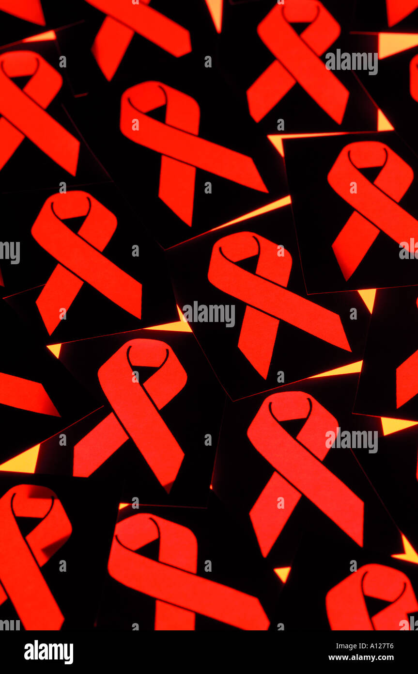 Red ribbon symbol Stock Photo - Alamy