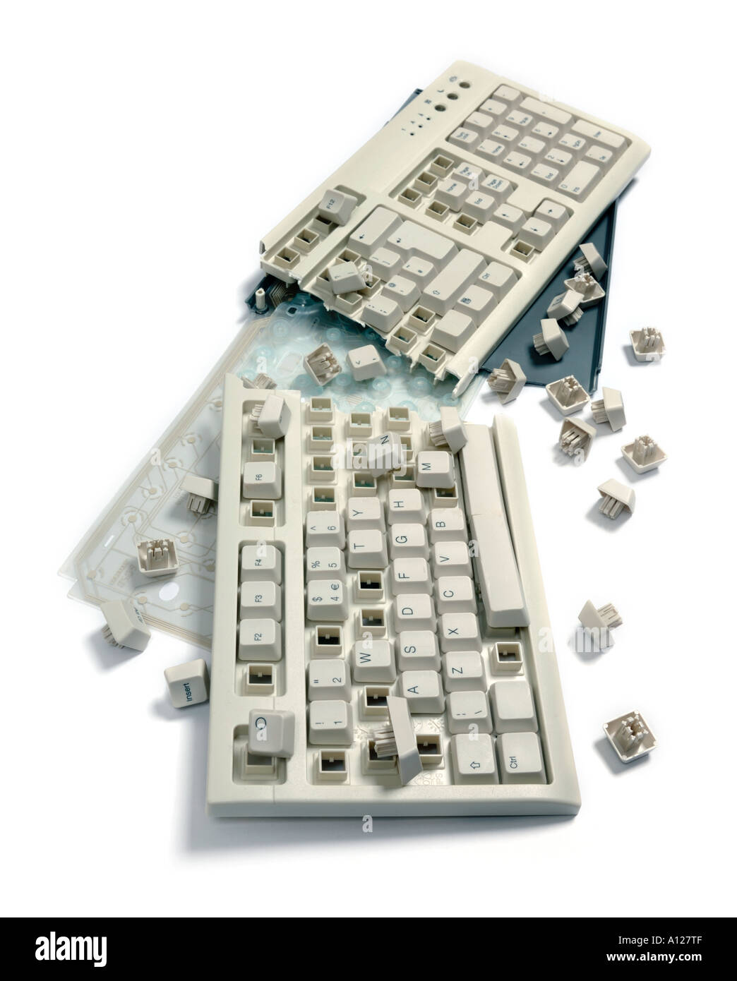 Smashed computer keyboard Stock Photo - Alamy