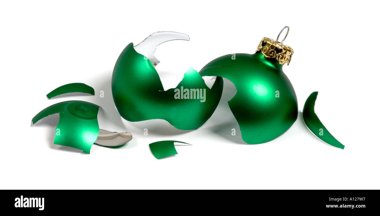 Smashed christmas tree bauble Stock Photo - Alamy