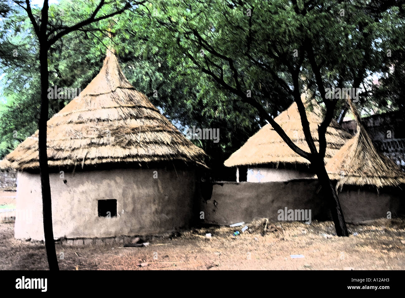 RSC75002 Houses in village Jaipur Rajastha India Stock Photo - Alamy