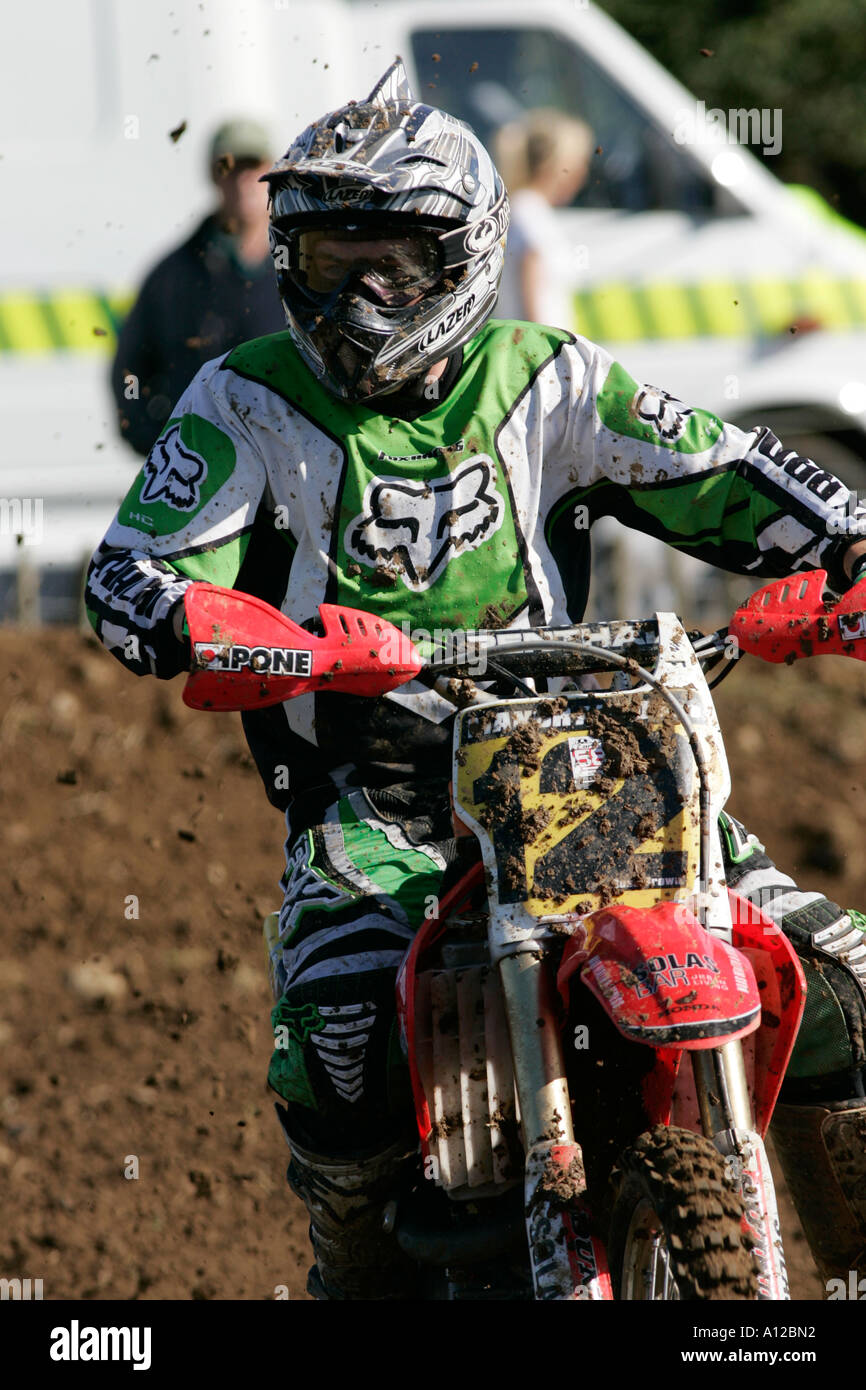 mud splattered Ross Brown 12 on his 430 CCM Solas Honda at tandragee ...