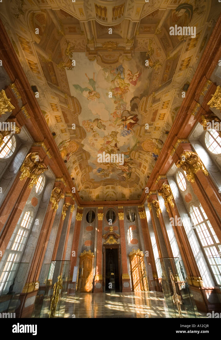Marble room of Benedictine abbey of Melk Austria Stock Photo - Alamy
