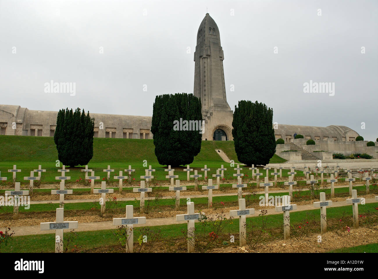 "Douaumont Ossuary with remains of 130,000 unidentified French WW1 ...