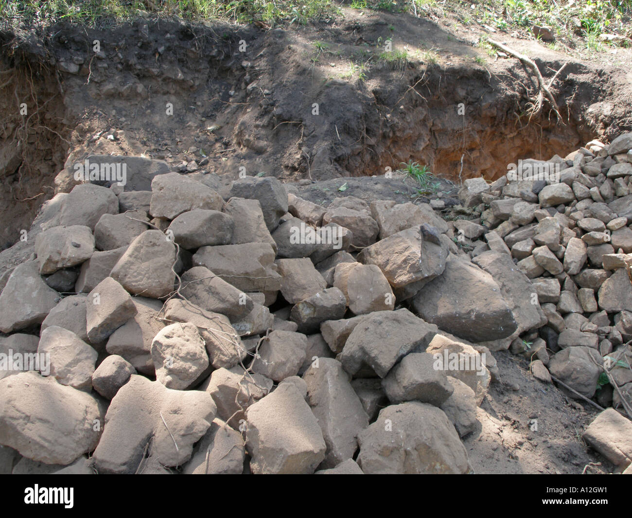 A small stone quarry in rural Uganda Stock Photo - Alamy