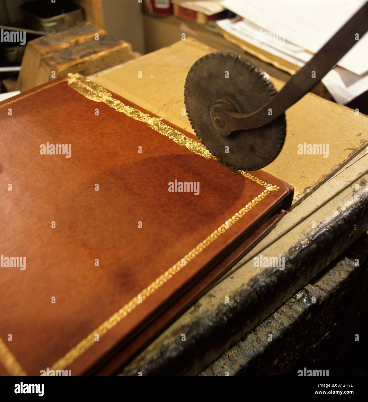 Gold leaf embossing hi-res stock photography and images - Alamy