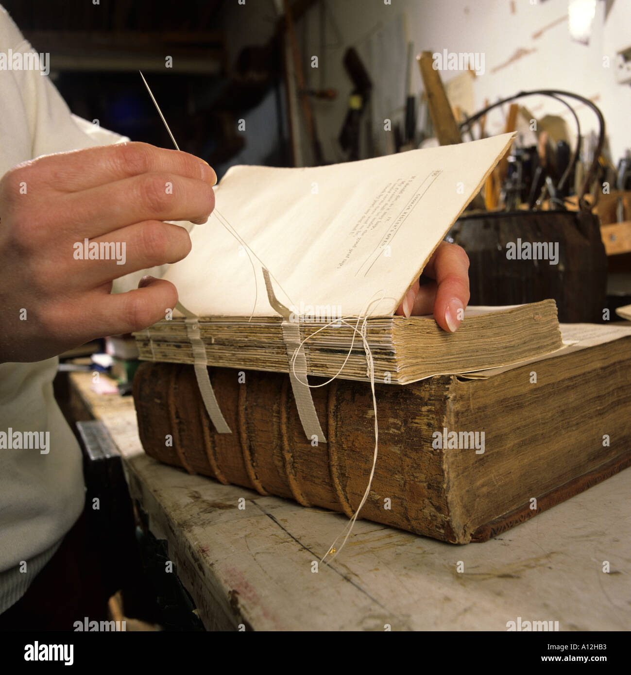 Bookbinding detail hi-res stock photography and images - Alamy