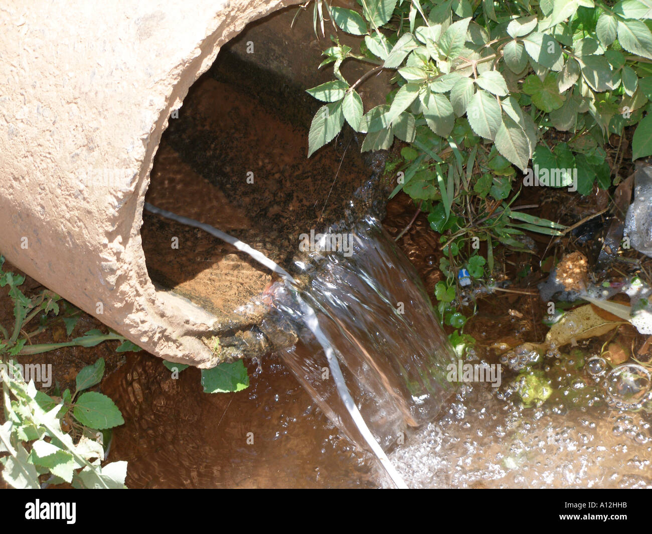 Water pipe doubling as a conduit for an electrical wire Stock Photo - Alamy