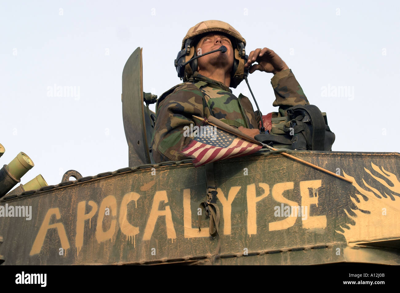 30 March 2003 near Ad Diwaniyah Iraq A Marine from the 4th Batallion ...