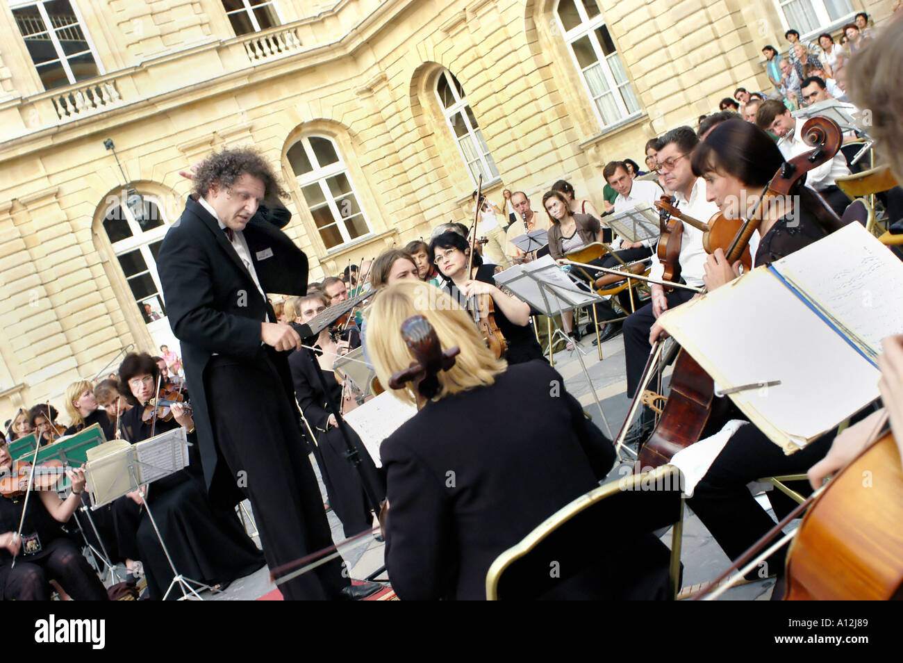 Orchestra Leader Performing at Annual Musical Festival, in Paris France ...