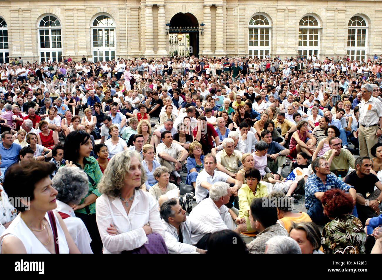 World Music Day, Paris France, fête de la musique crowd scene from ...