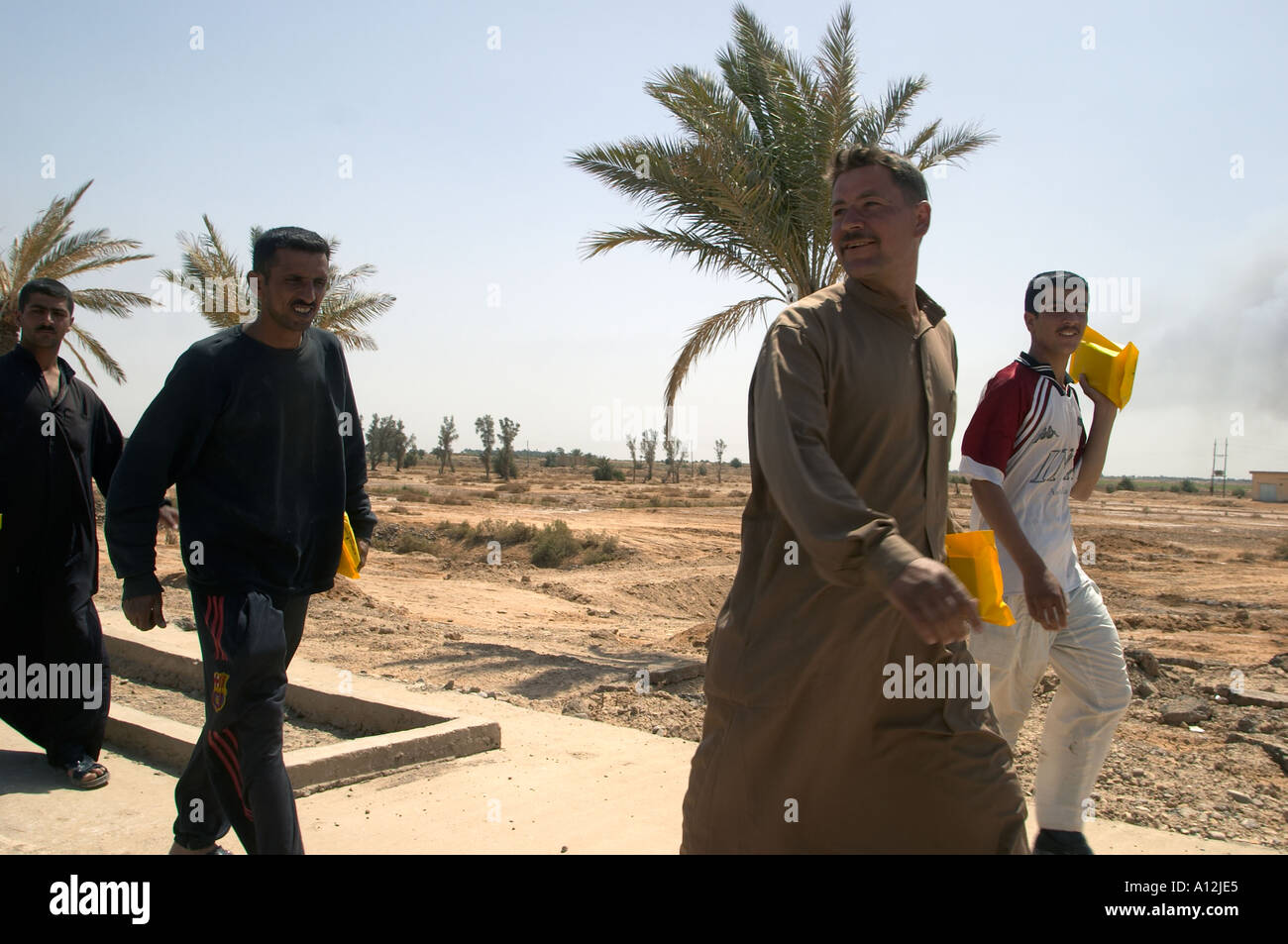 March 2003 Al Kut Iraq iraqi men surrender to US Marines on the move ...