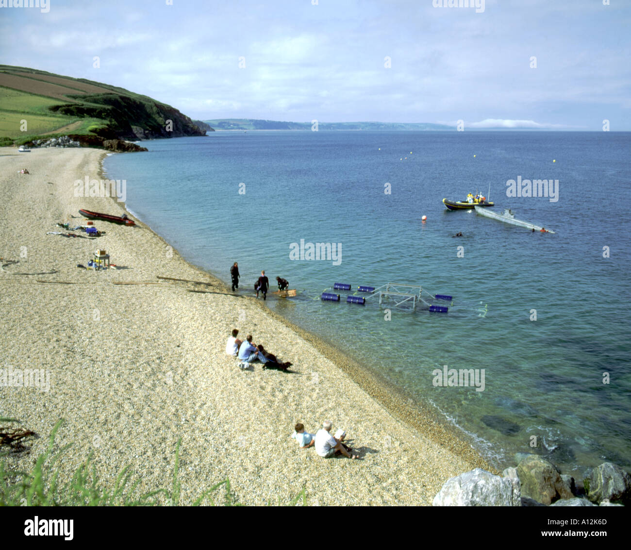 mini submarine hallsands south hams south devon Stock Photo - Alamy