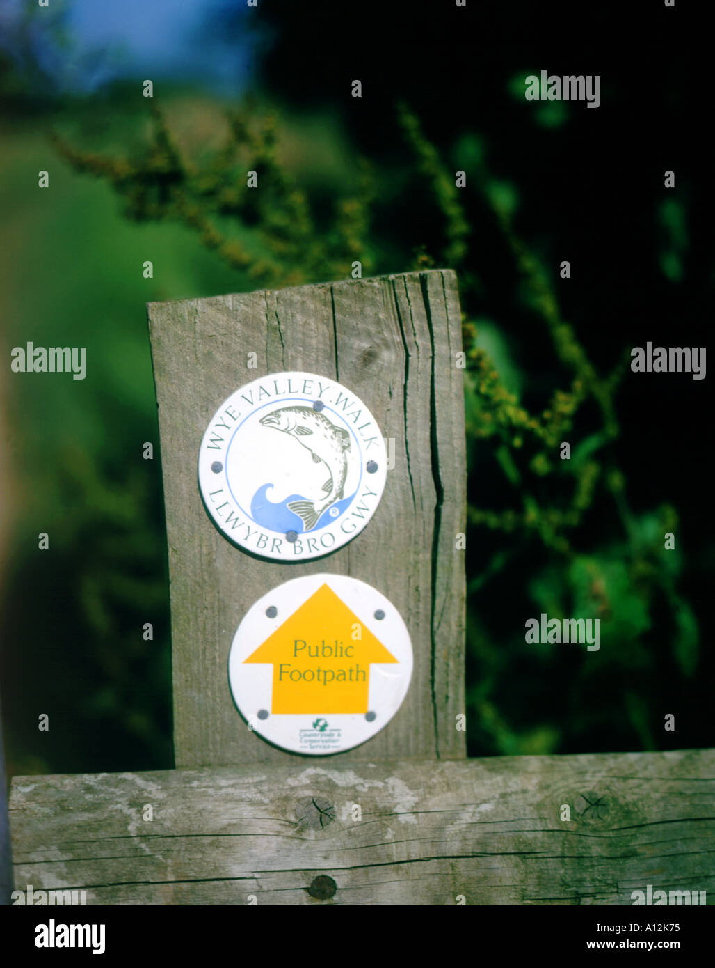 wye valley walk sign hereford Stock Photo - Alamy