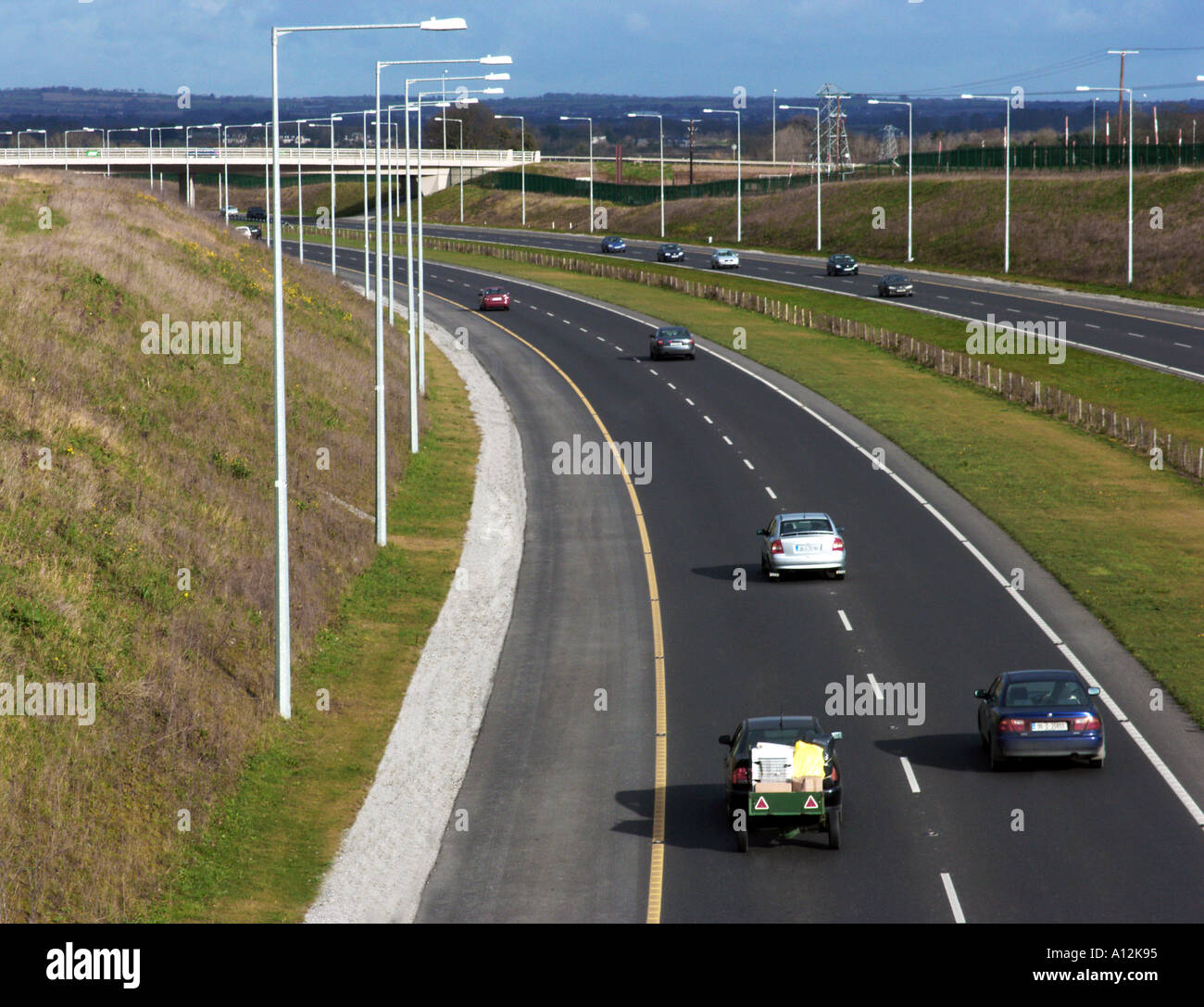 A section of the M1 motorway near Dublin airport Ireland in 2005 before ...