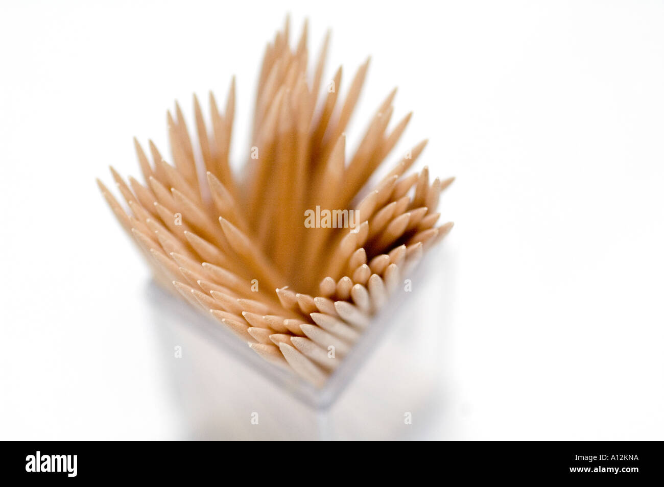 Box of cocktail sticks toothpicks on isolated white background Stock ...