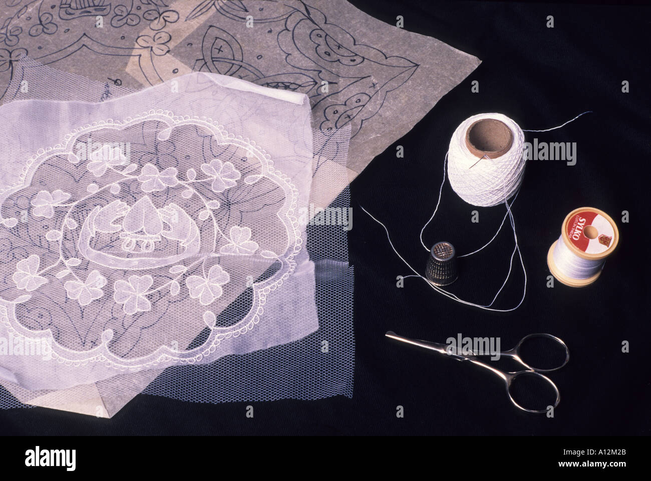 Traditional Irish Lace making Stock Photo - Alamy