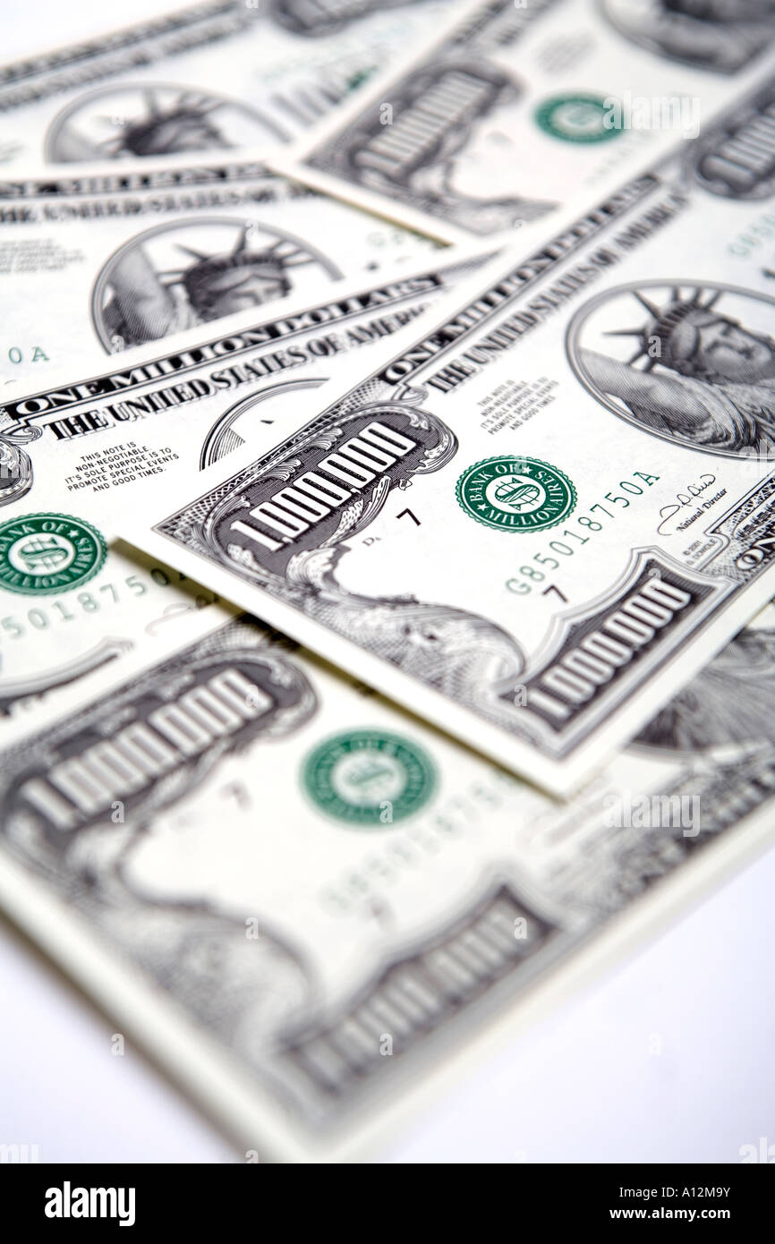 Novelty One million US dollar banknotes Stock Photo - Alamy