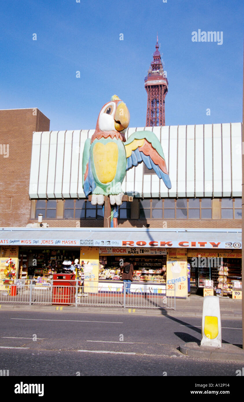 Shopping center centre with parrot facade Blackpool Lancashire England ...
