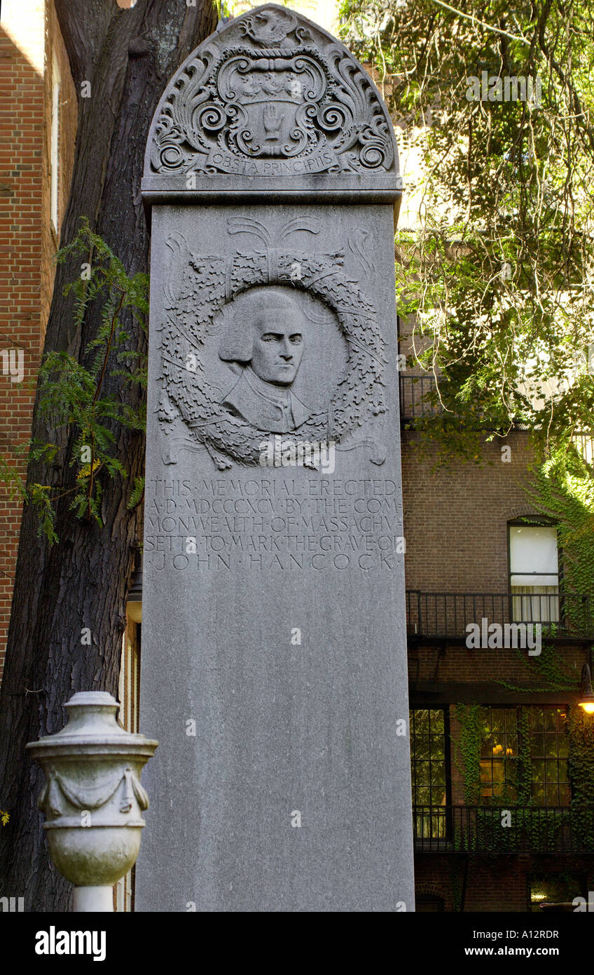 John Hancock tombstone Old Granary Burying Ground in Boston ...