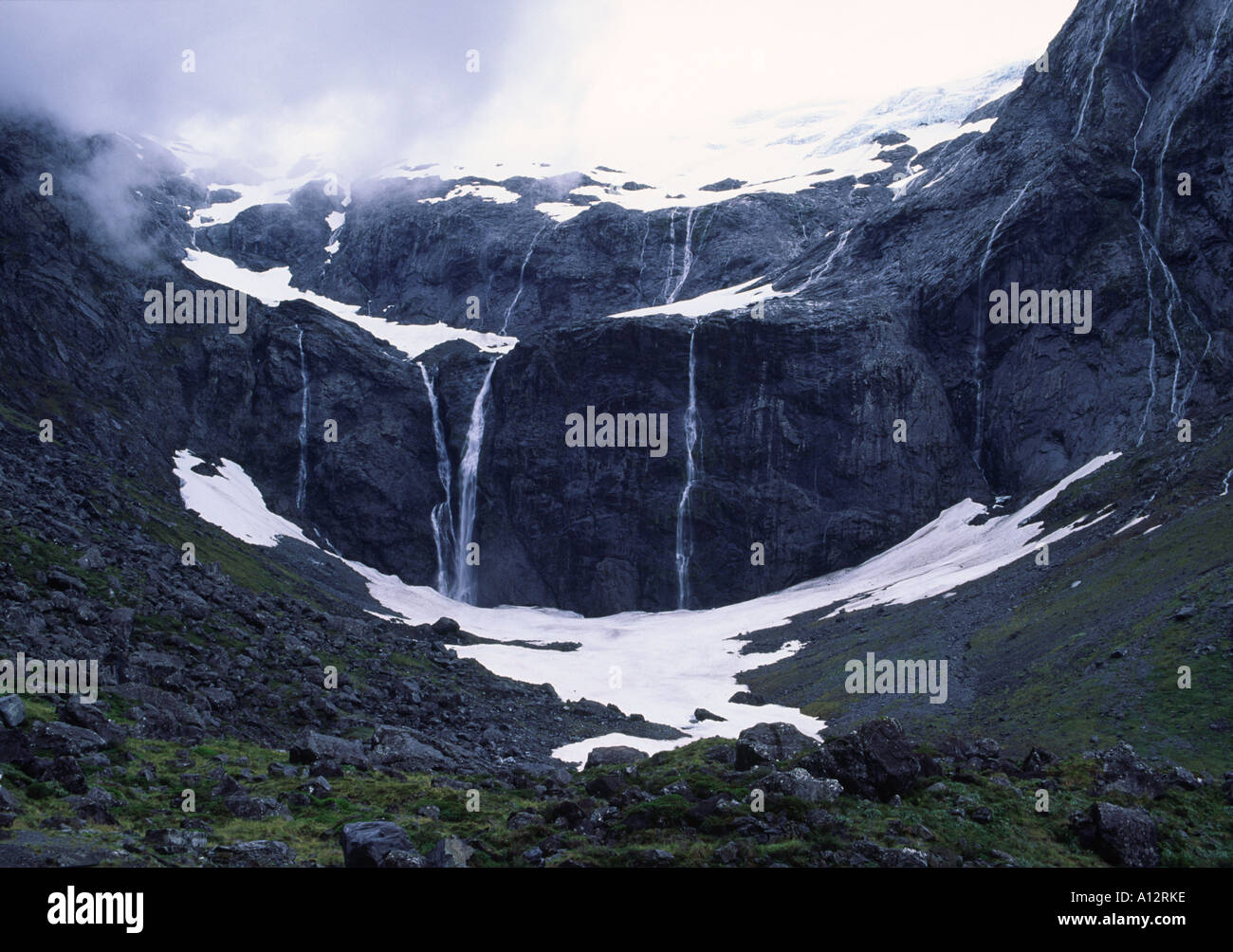 Waterfalls fiordland national park near hi-res stock photography and ...
