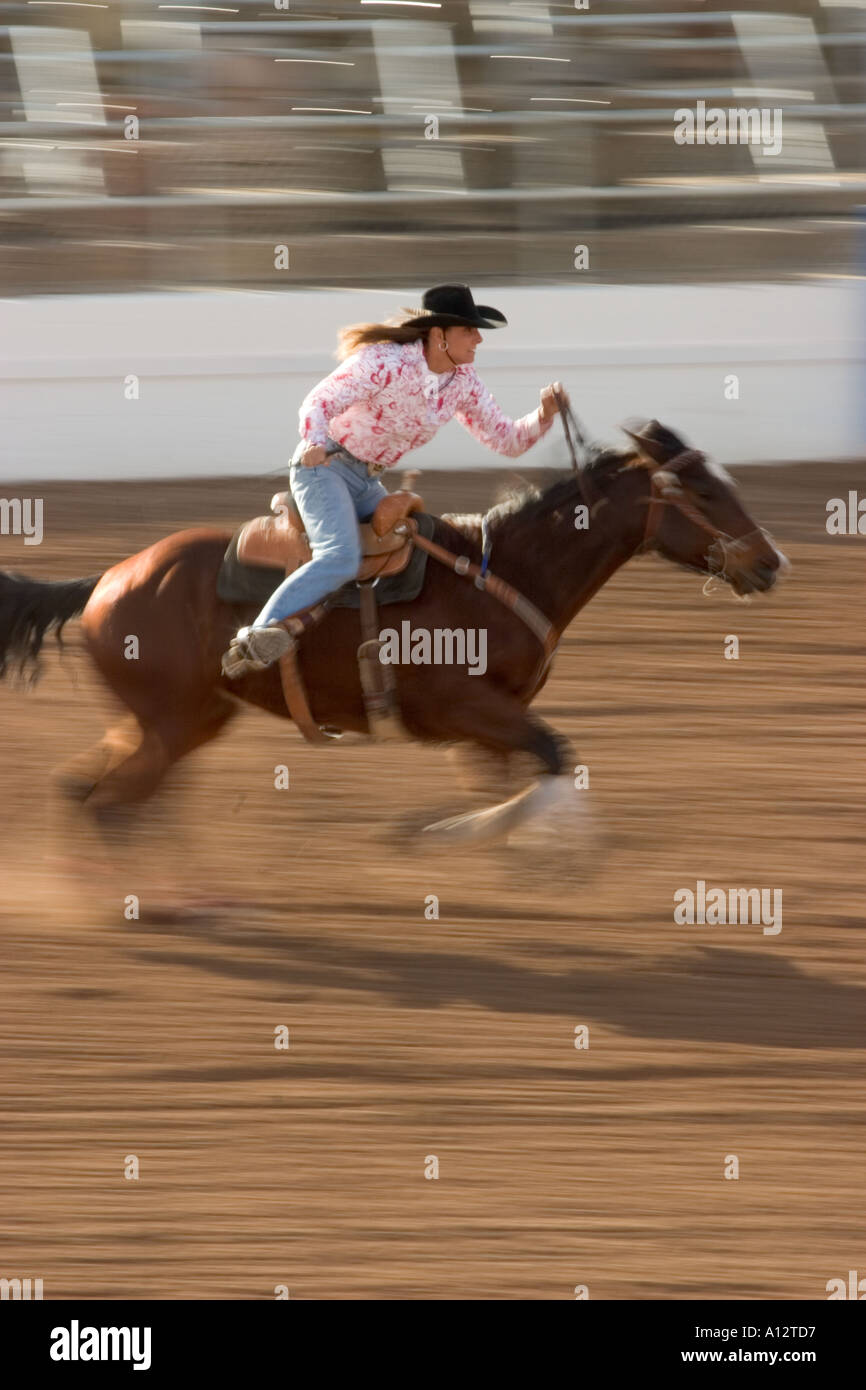 Tucson Rodeo barrel racer cowgirls Stock Photo - Alamy
