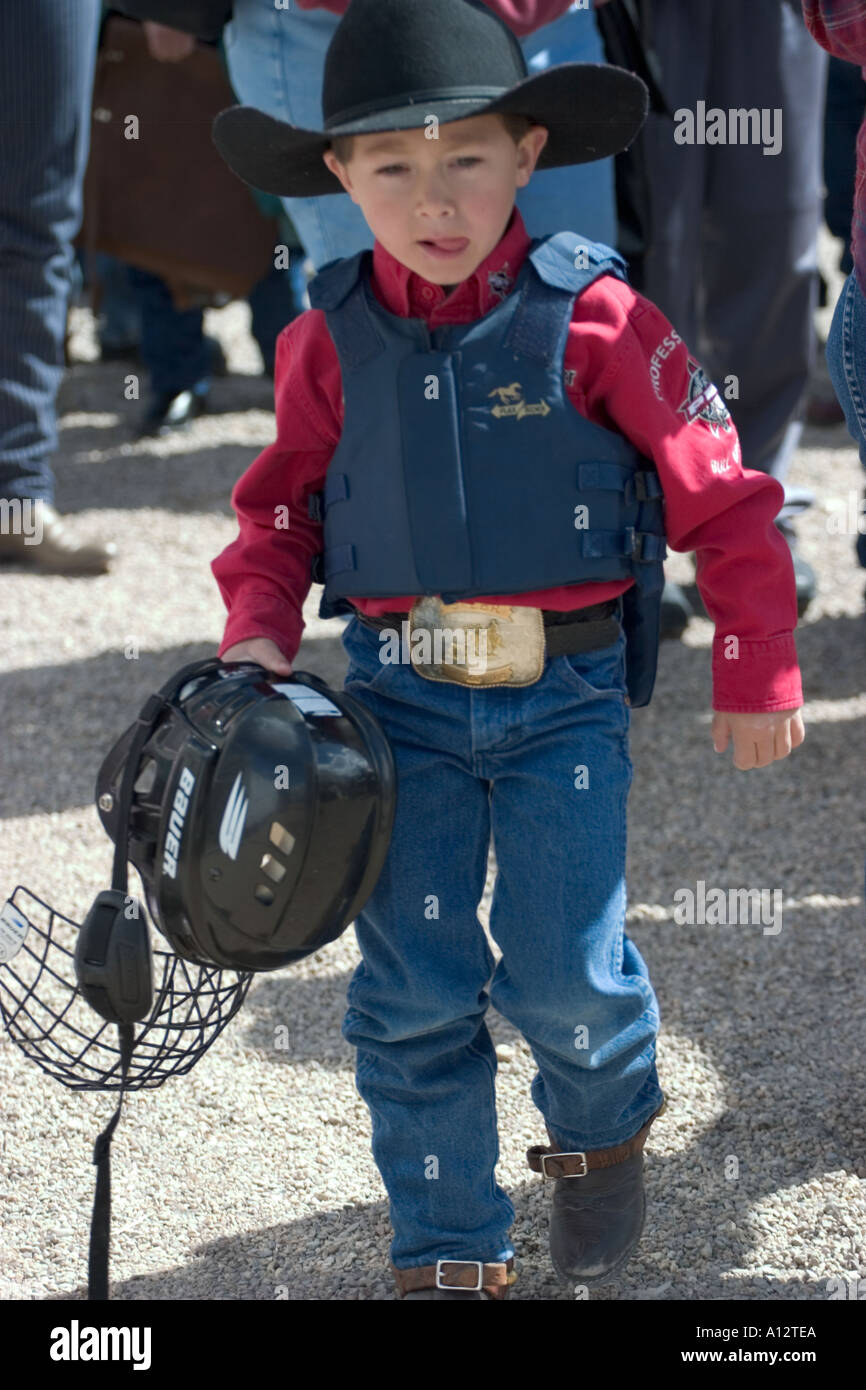 At the Tucson Rodeo kids get prepared for the mutton busting sheep ...