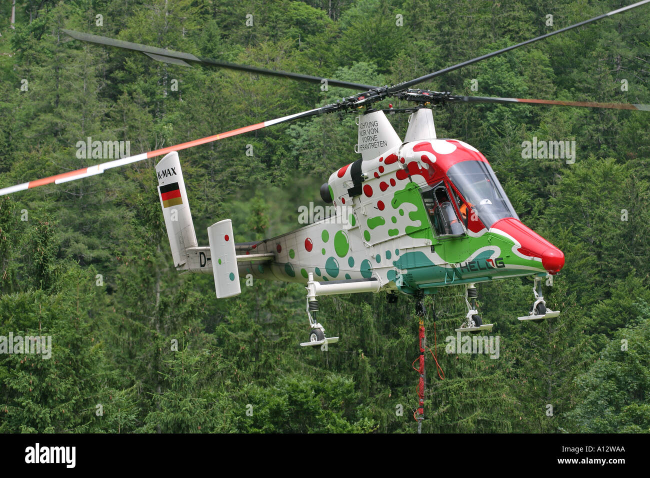 a special helicopter with two rotors Mairalp at the base of the ...