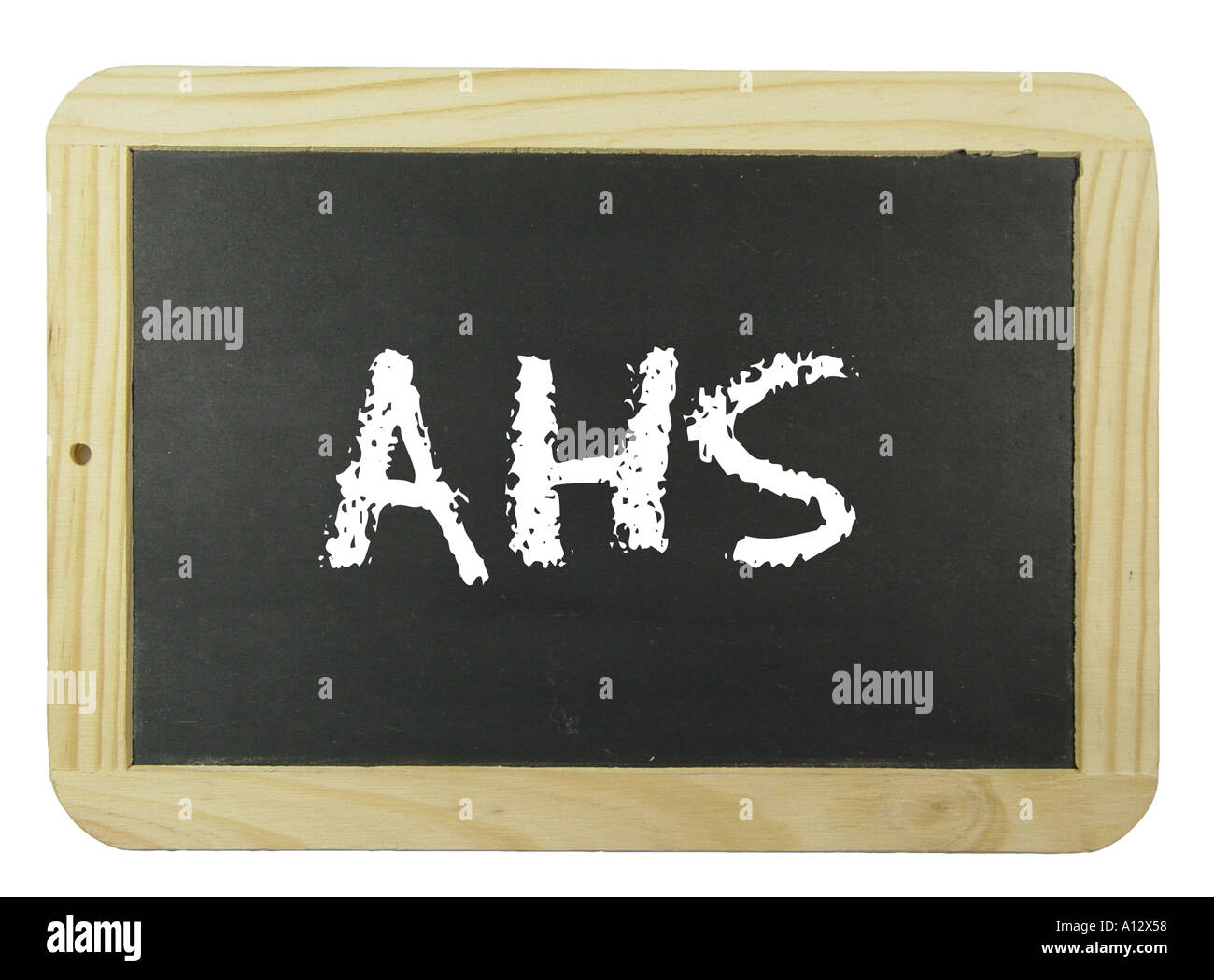 chalkboard with the text AHS AHS allgemein bildende hoehere Schule ...