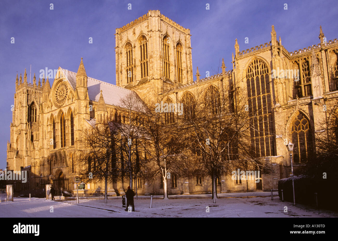 York Minster in winter snow scene York North Yorkshire England UK ...