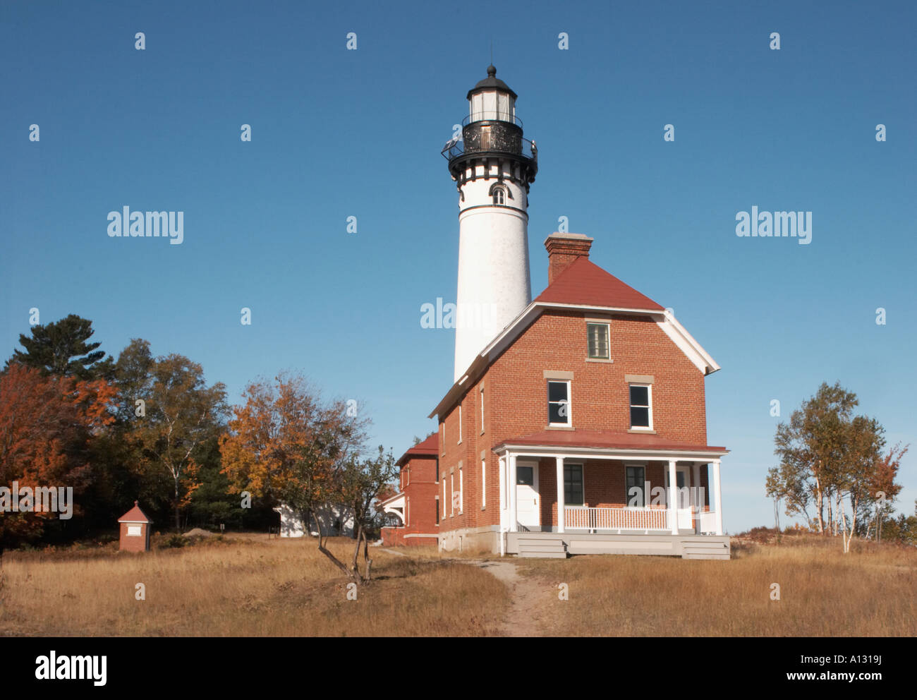 The Au Sable Point Lighthouse in the U P of Michigan Stock Photo - Alamy