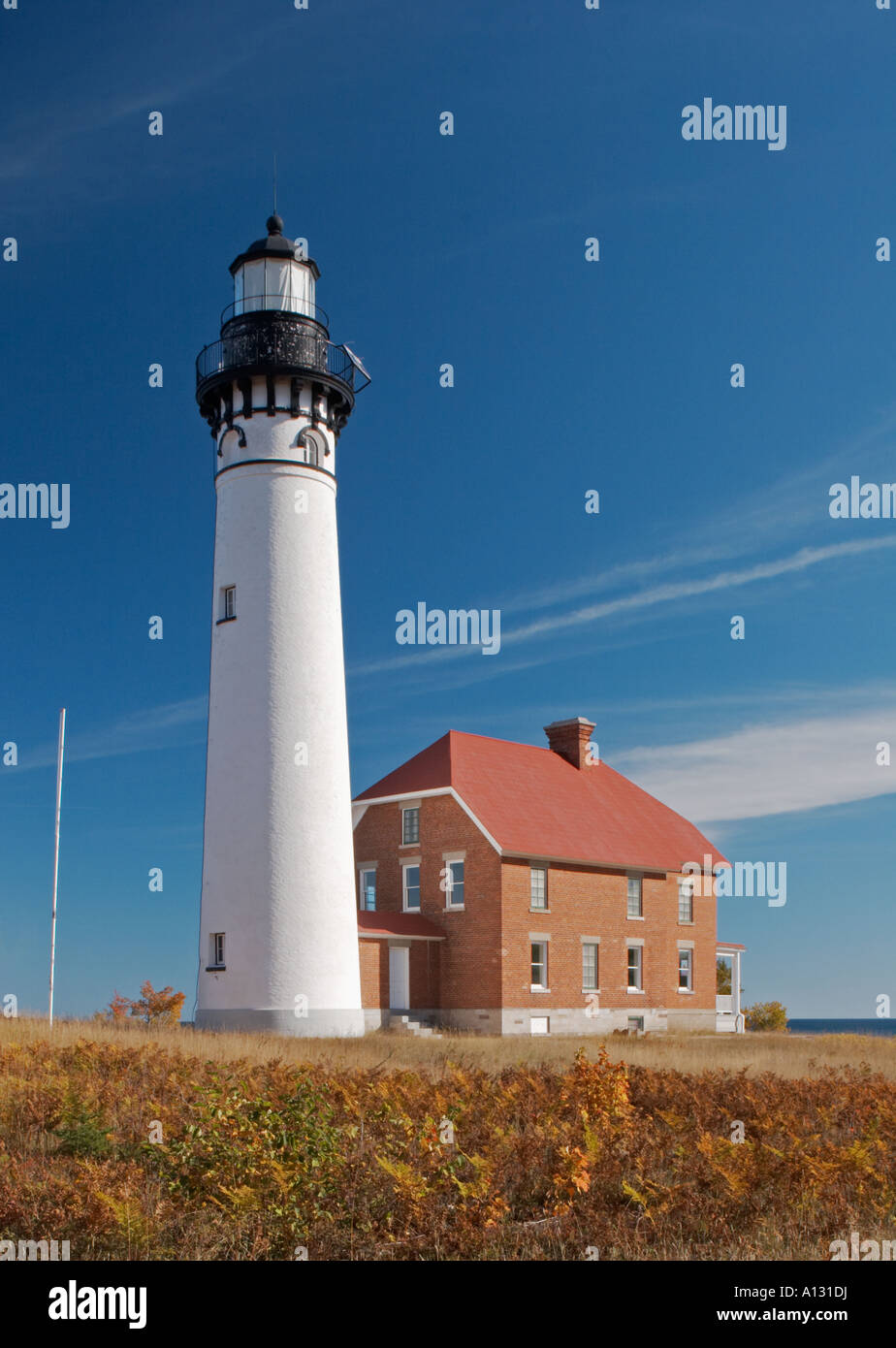 The Au Sable Point Lighthouse in the U P of Michigan Stock Photo - Alamy
