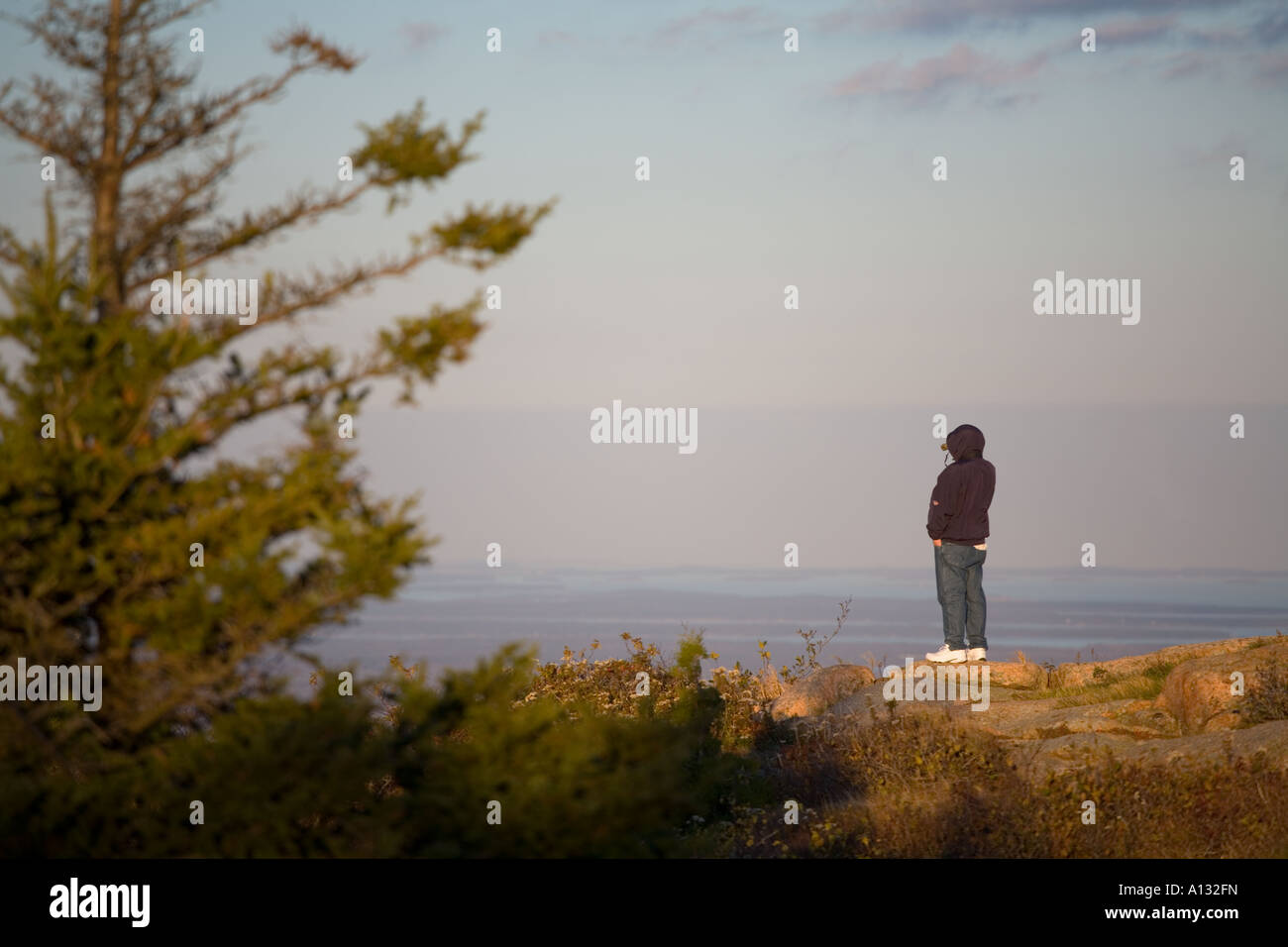 Sunset on Cadillac Summit Stock Photo - Alamy