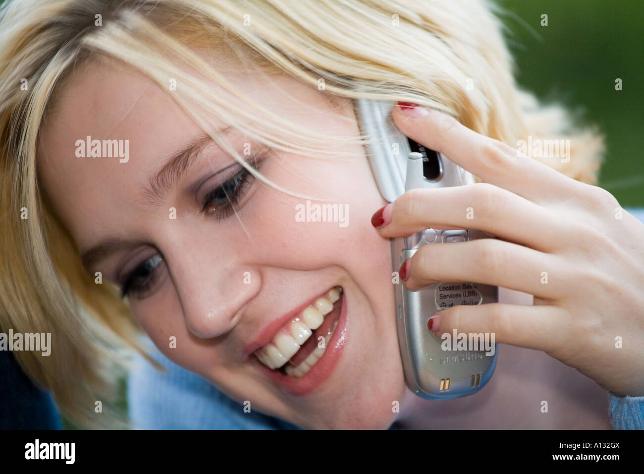 Girl on Cell Phone Stock Photo - Alamy