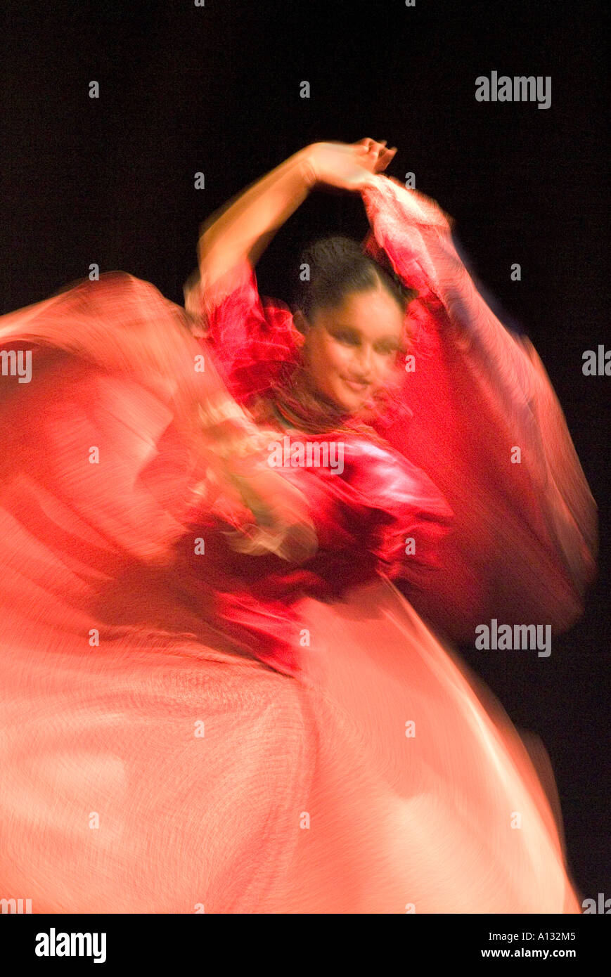 Dancer woman red flowing hi-res stock photography and images - Alamy