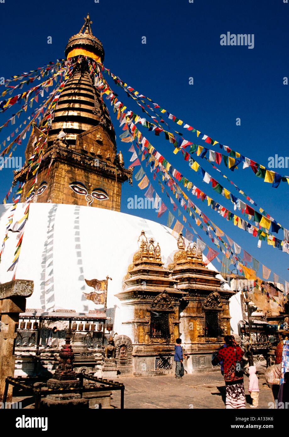 The Swayambhu Stupa in Nepal Stock Photo - Alamy