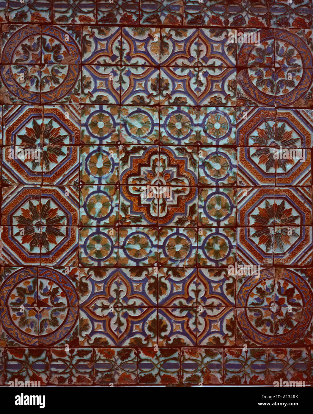 Portuguese blue tiles or azulejos in the gardens of the Monte Palace ...