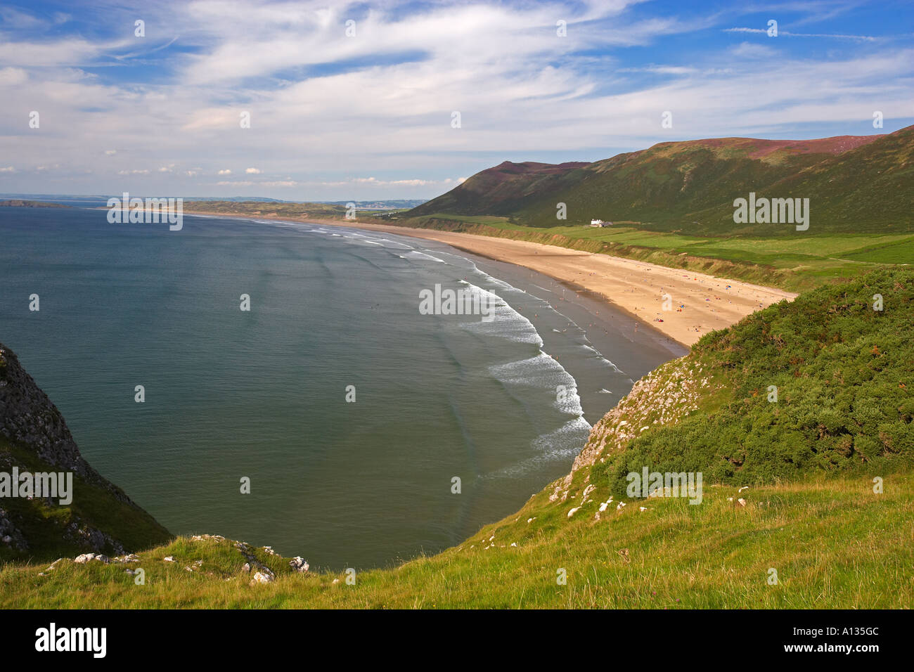 Coastal Landscape, Rhossili Bay, Gower, South Wales, UK Stock Photo - Alamy