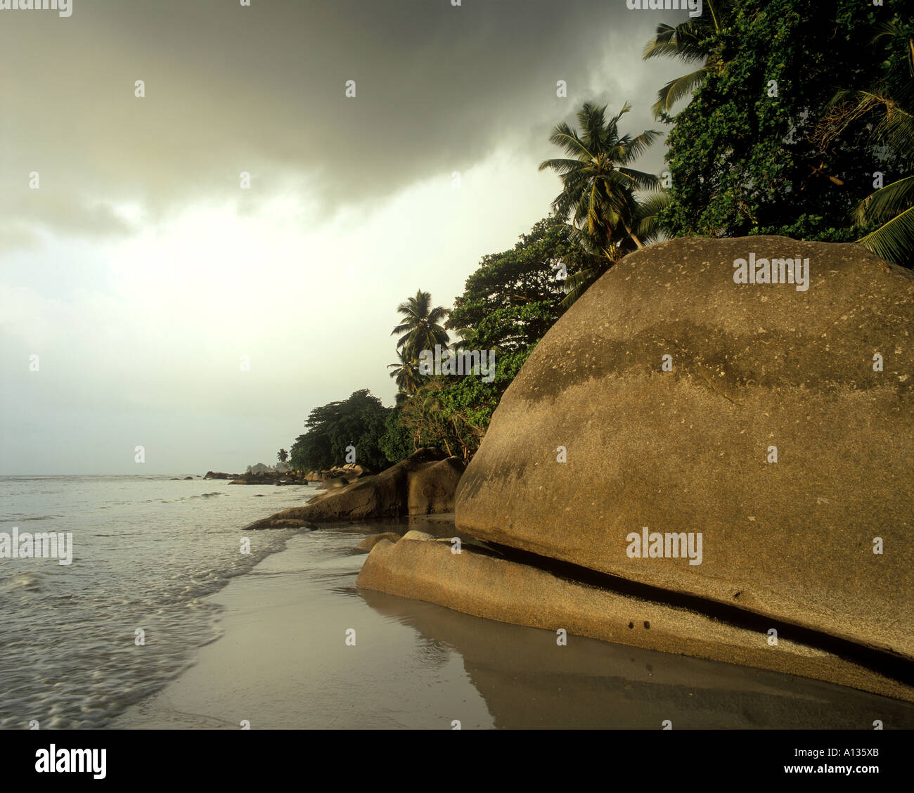 seychelles beach landscape mahe Stock Photo - Alamy
