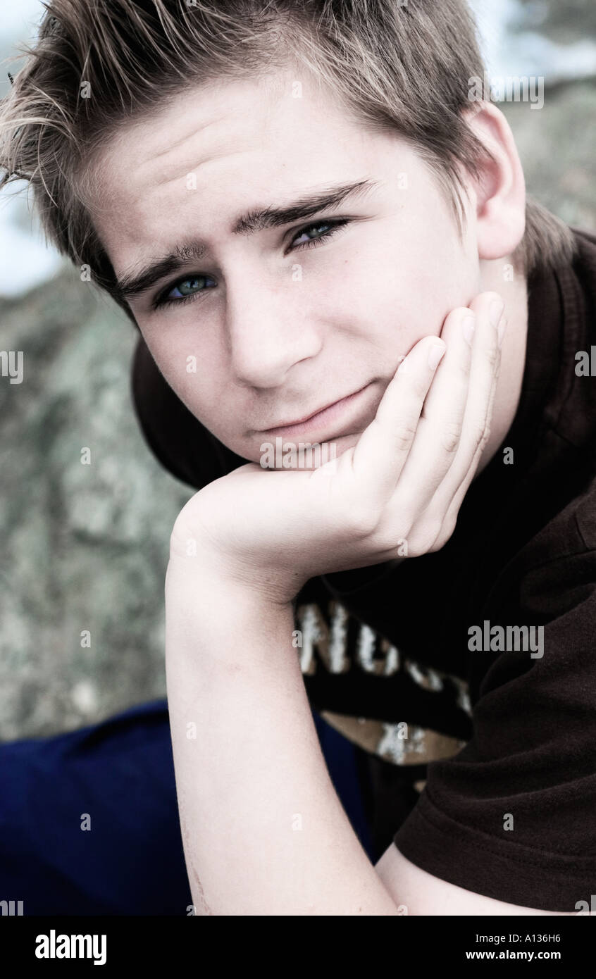 Portrait of a 13 year old boy Stock Photo - Alamy