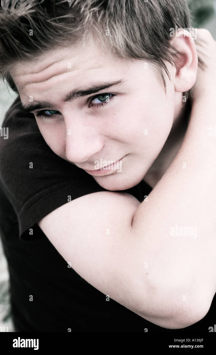 Portrait of a 13 year old boy Stock Photo - Alamy