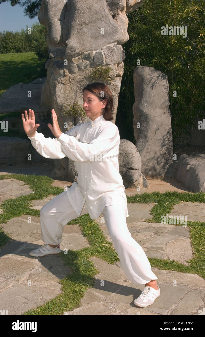 Woman exercising tai chi sword hi-res stock photography and images - Alamy