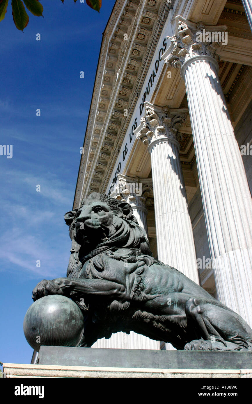 Las Cortes the Spanish Parliament in Madrid Stock Photo - Alamy