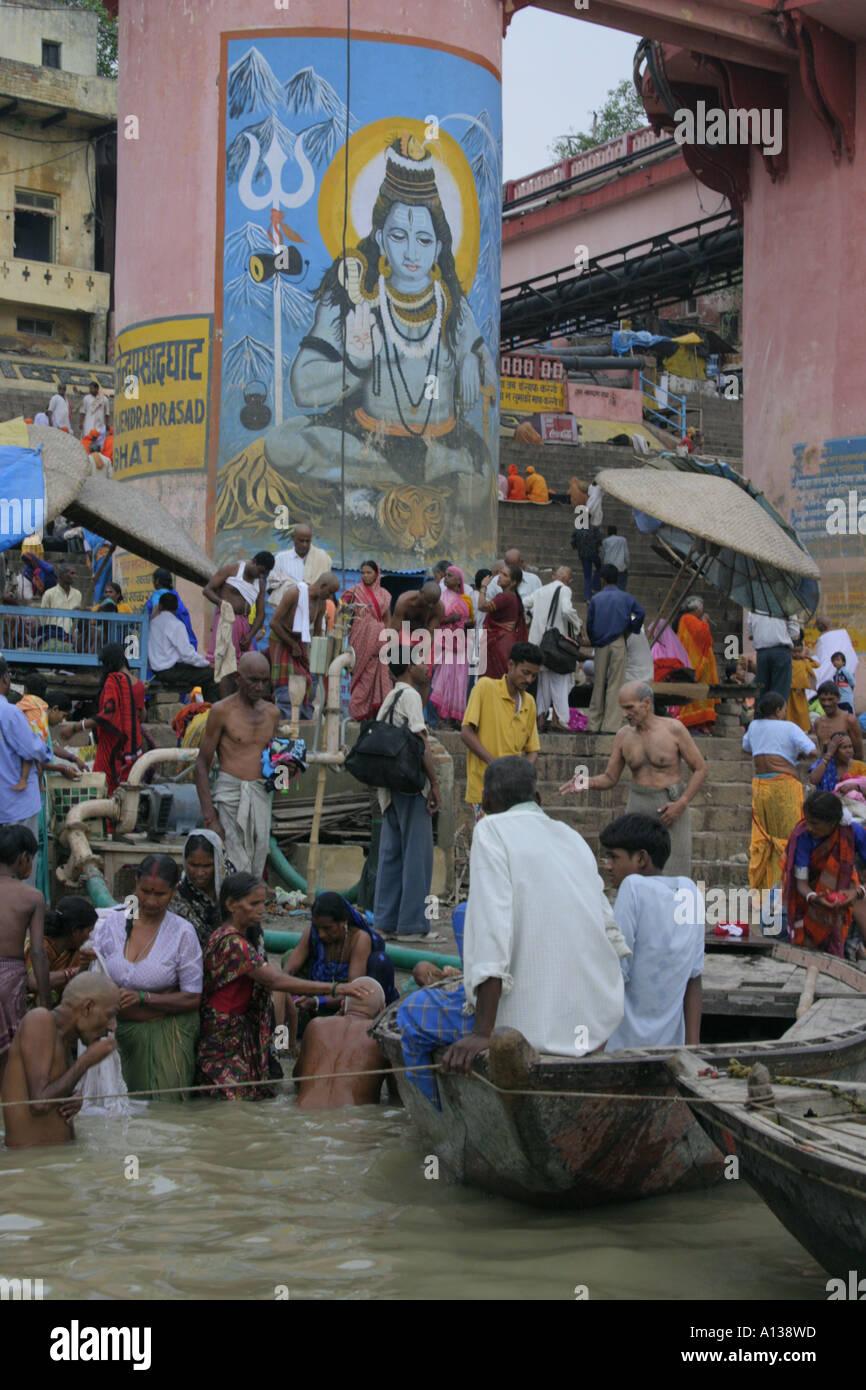 The life on the Ghat, Benares, India Stock Photo - Alamy