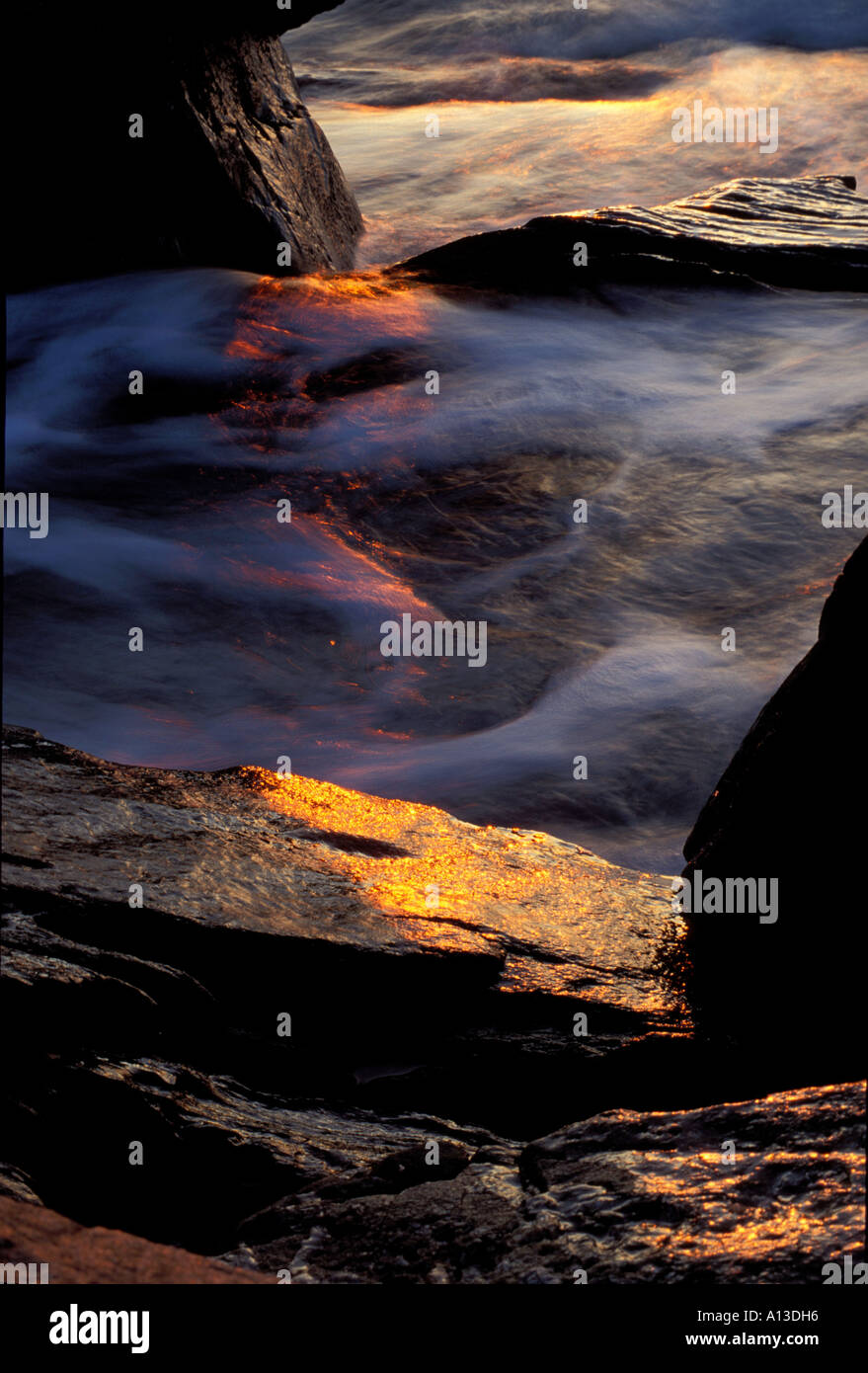 The rocks and surf of the Atlantic Ocean Wallis Sands State Park Rye NH ...