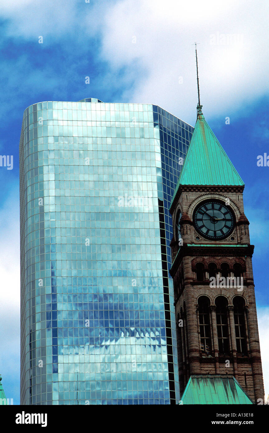 Old City Hall Toronto with modern skyscraper Stock Photo - Alamy
