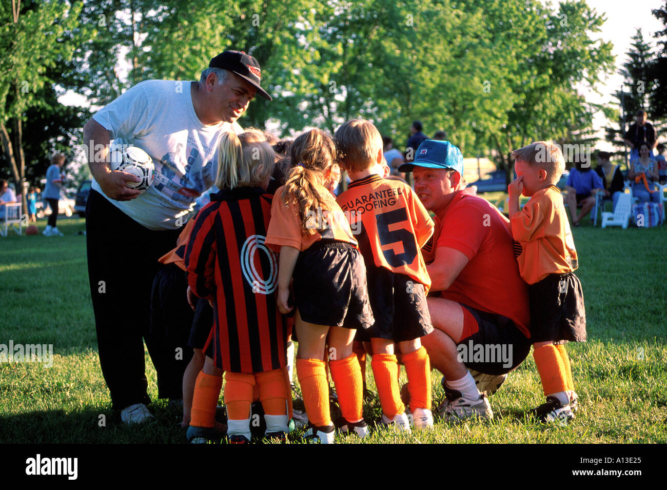 A coach prepares a soccer team Stock Photo - Alamy
