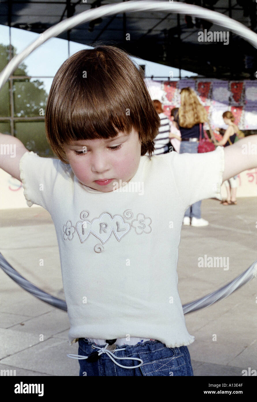 girl play with hula hoop Stock Photo - Alamy