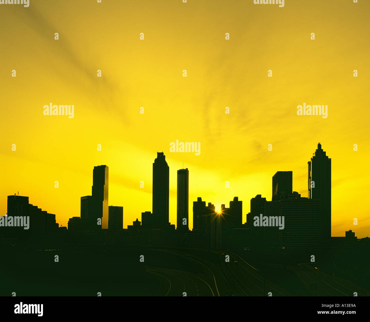 Atlanta Georgia USA skyline at sunset Stock Photo - Alamy