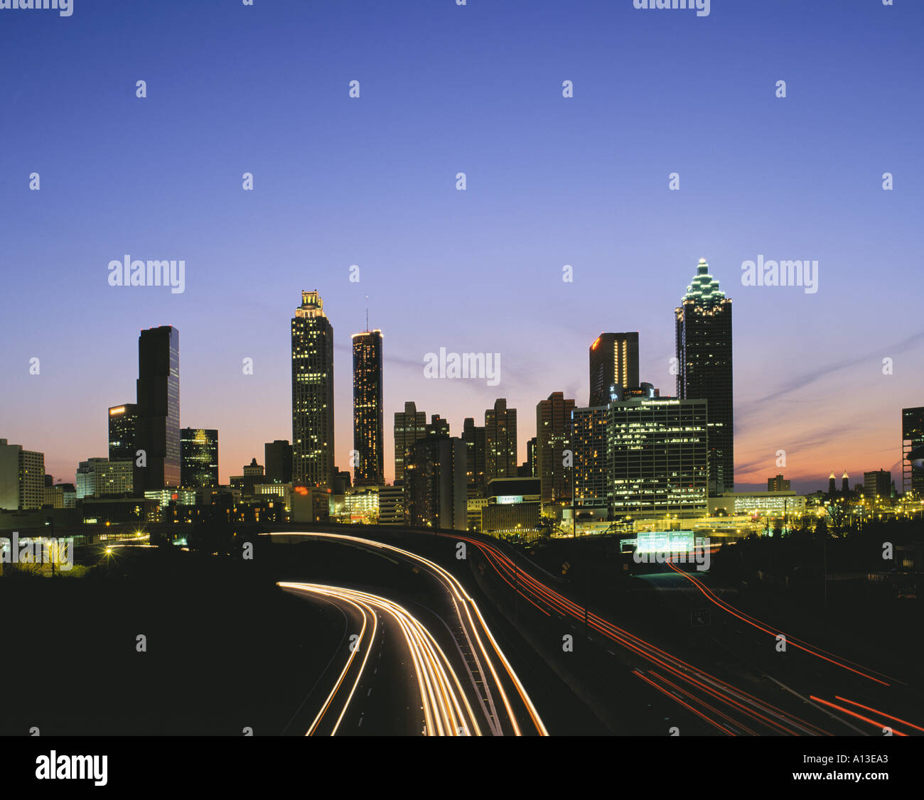 Atlanta Georgia USA skyline at sunset Stock Photo - Alamy