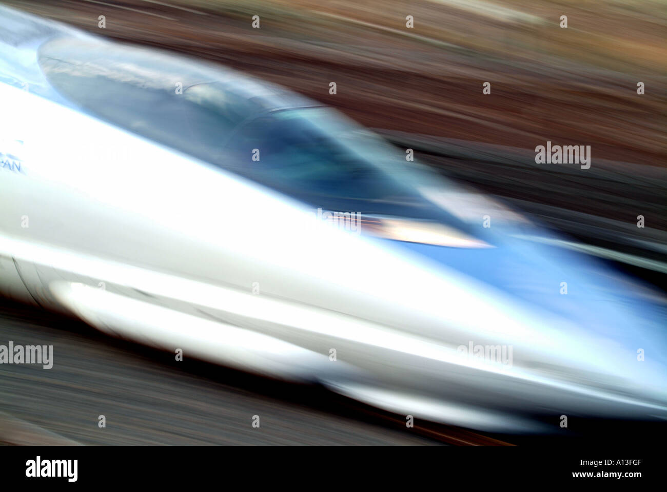 Shinkansen at speed image Kyoto Japan Stock Photo - Alamy